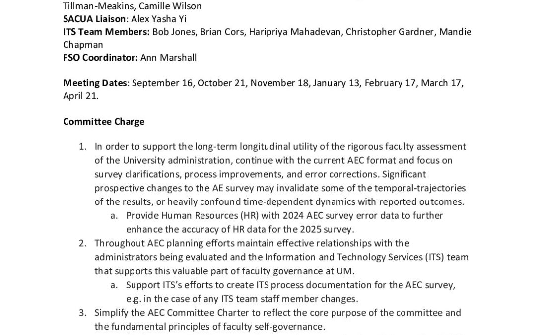 AEC Report 24-25 | U-M Faculty Senate